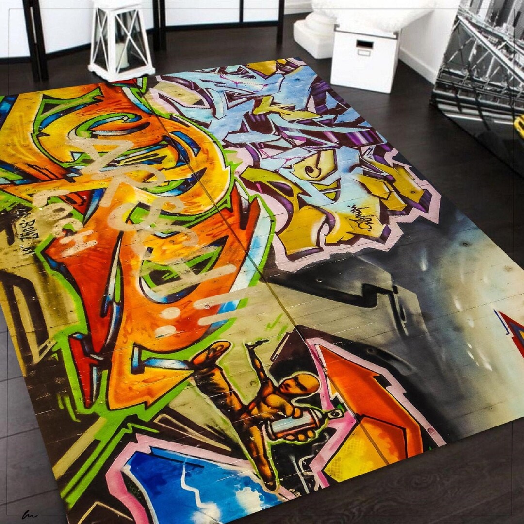 Color Graffiti Rug Decorative Floor Mat Carpet Rug Carpet - Etsy