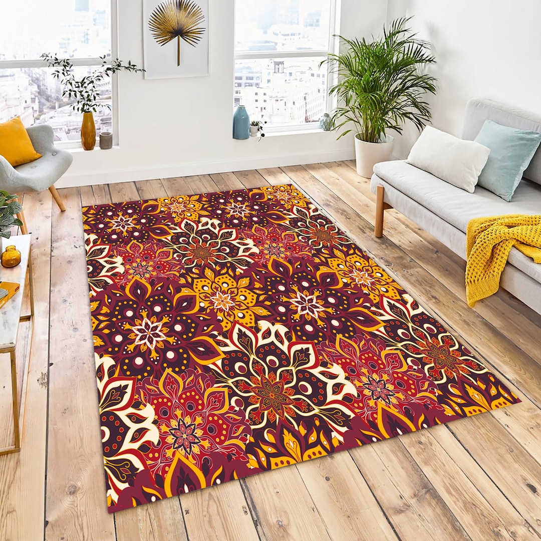 Mexican Patterned Rug, Mexican Mandala, Ethnic Styles Mandala, Flower ...