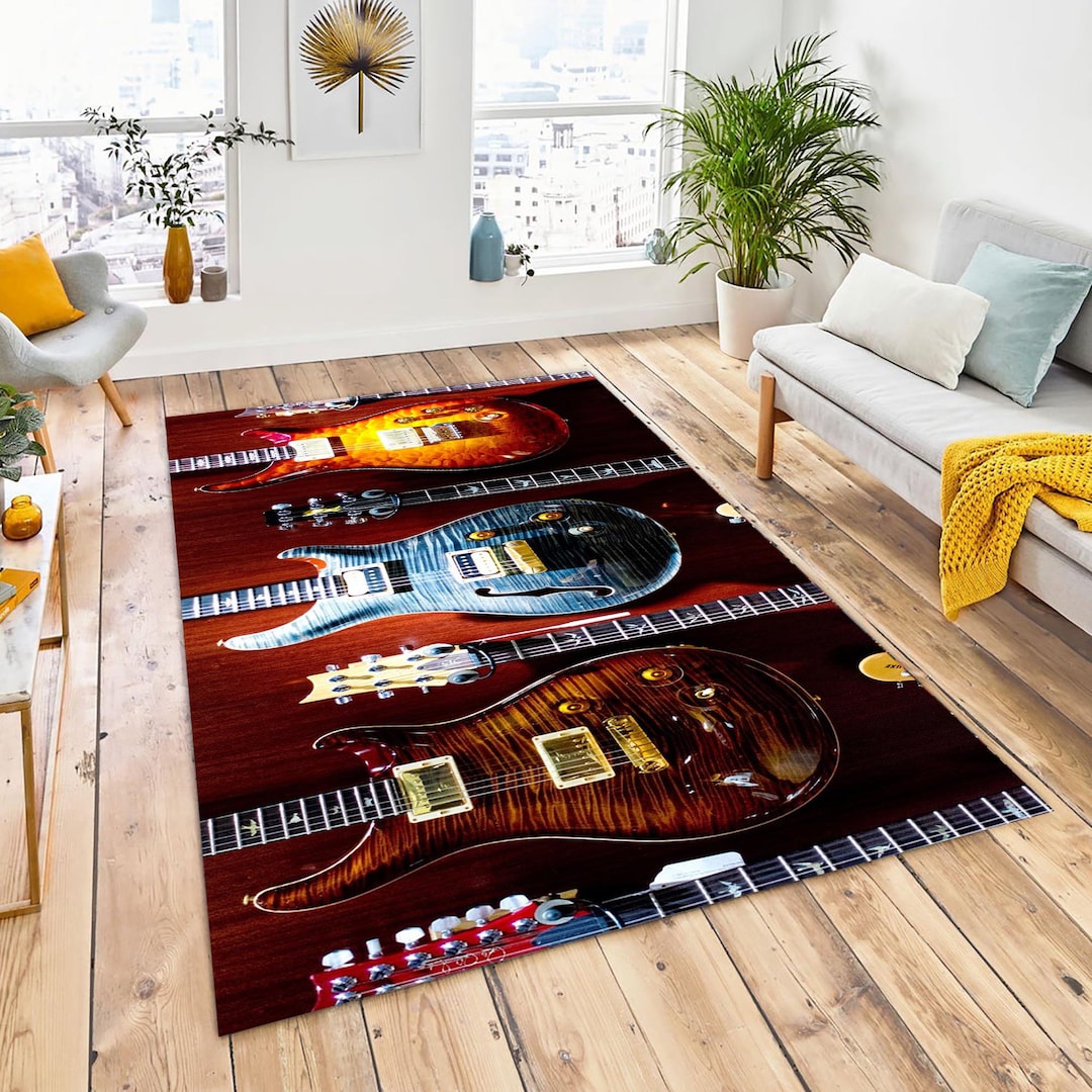 Electric Guitar Rug,guitar Rug, Music Rug, Colorful Rug, Modern Rug ...