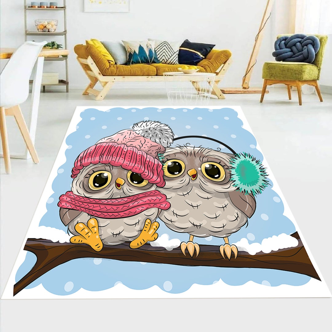Cute Owl Lover Rug, Owl Welcome Rug, Cute Owl Outdoor Mat, Owl Mat, Owl ...