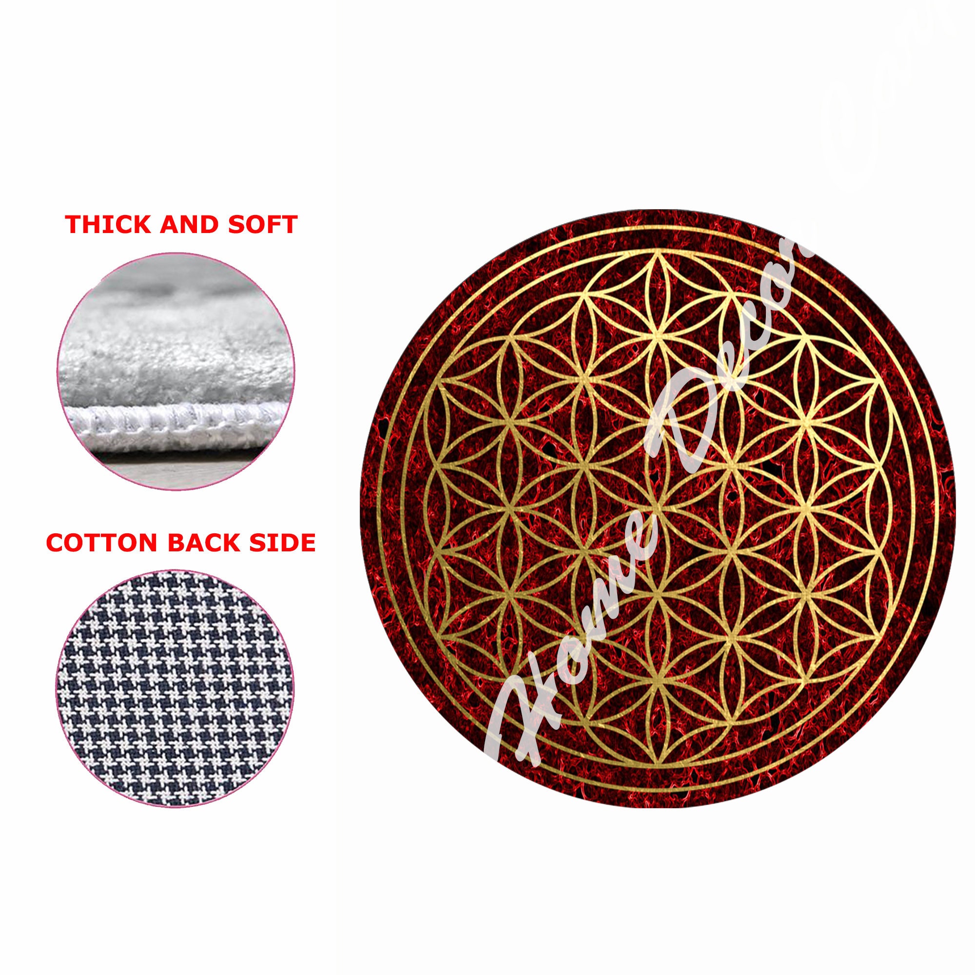 Sacred Geometry Rug Flower of life Flower of life Rug | Etsy