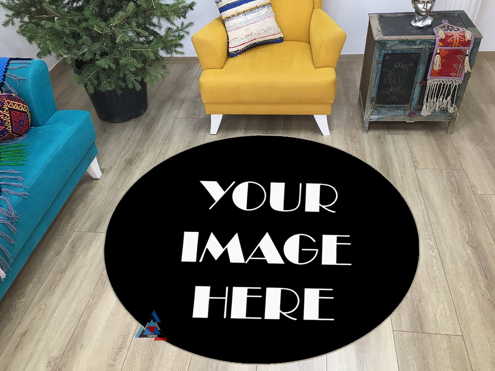 Round Rugs Custom Your Image Area Rug Personalized Rug - Etsy