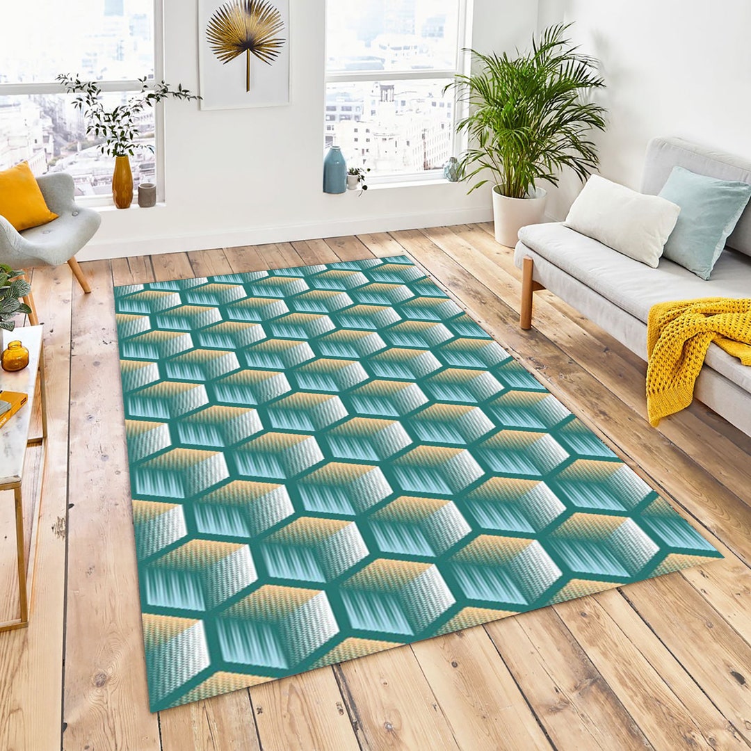Seamless, Abstract Geoxmetric, Geometric Rug, Cube 3D Pattern, 3D ...