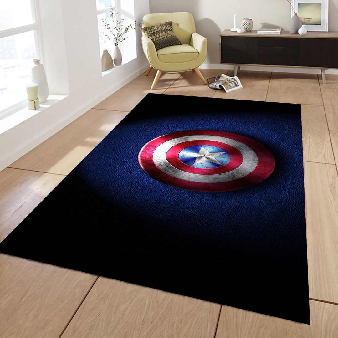 Captain America, Captain America Rug, Boys Room Rugs, Home Decor Rug ...