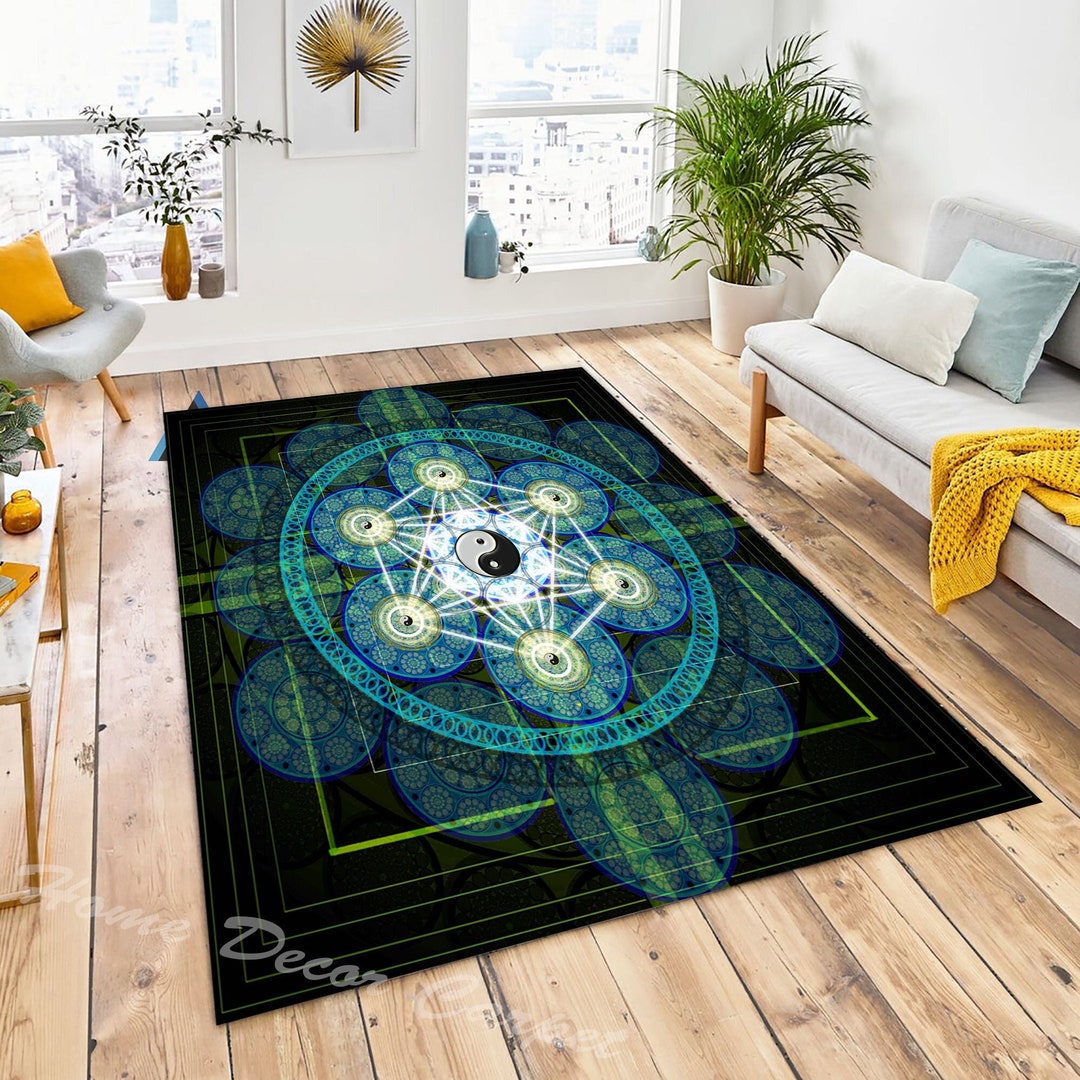 Sacred Geometry Rugs, Abstract, Rug for Bedroom, Rug for Living Room ...