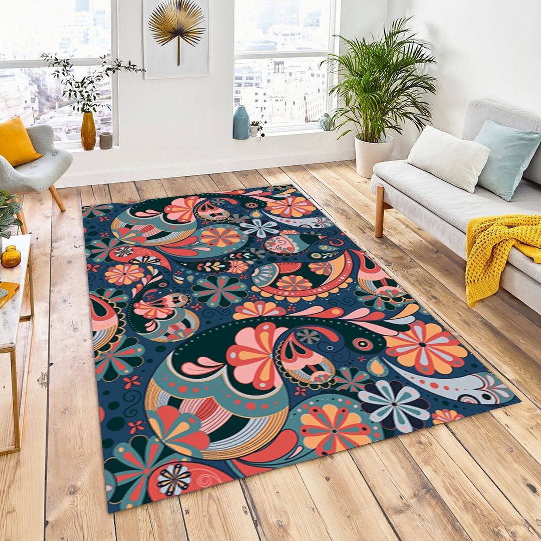 Paisley, Retro Paisley, Aesthetic Floral Pattern, Paisley Area Rug ...