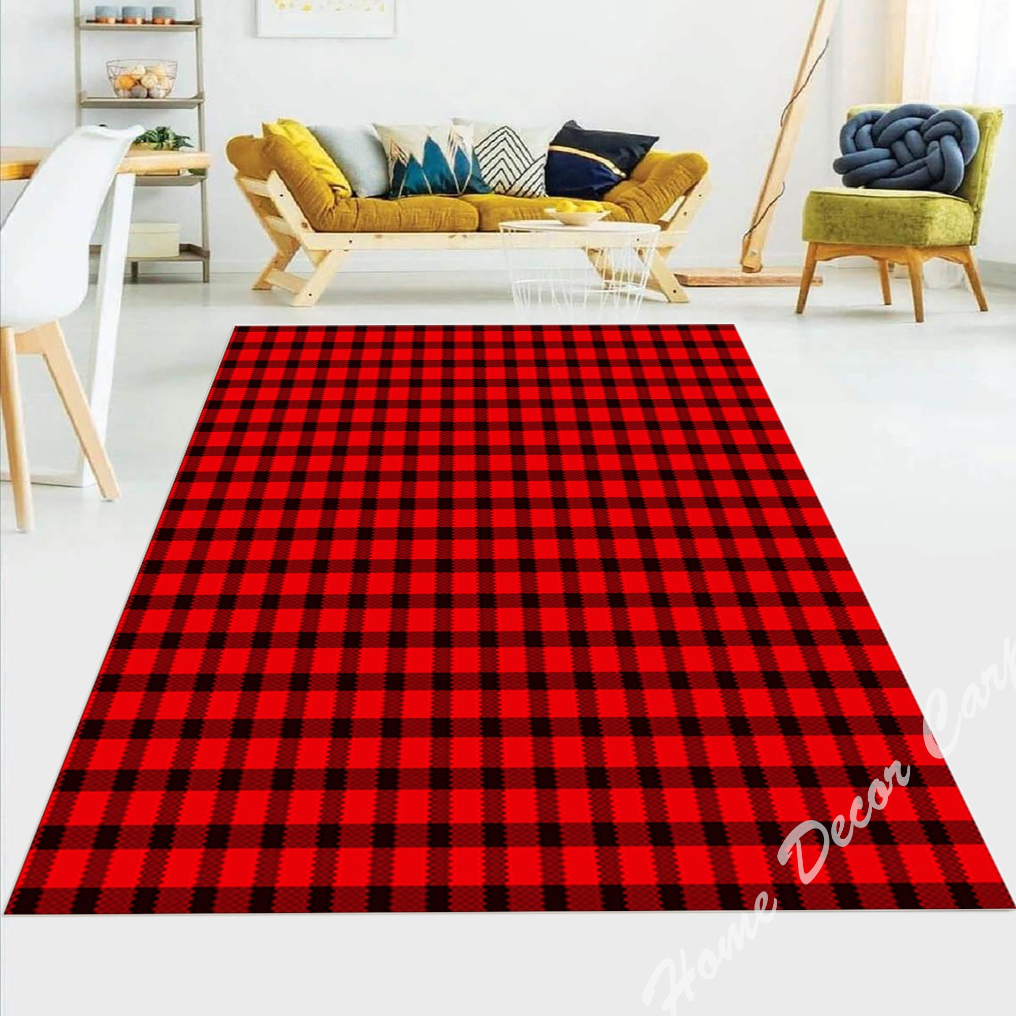 Christmas Buffalo Check Area Rug: Lumberjack Plaid Floor Decor - Etsy