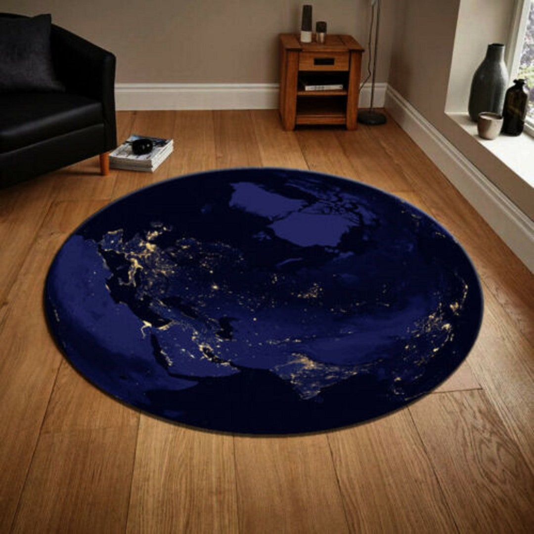 World, Earth, Space Round Rug,rug,round Rug,round Carpet,pattern ...