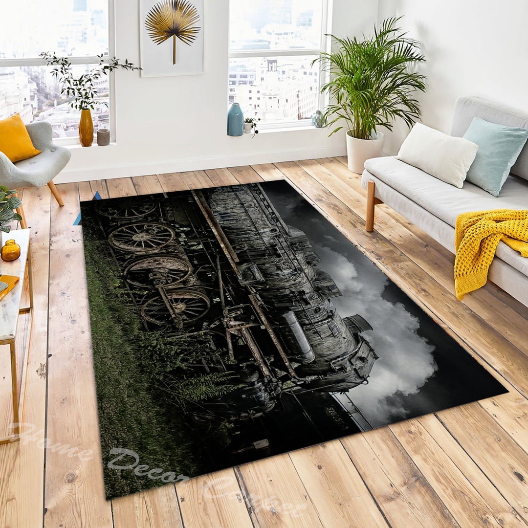 3D Field Train, Floor Non Slip Rug, Carpet Room Rug, Quality Kitchen ...