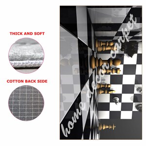 Chess Board Carpet Games Non-slip Soft Rug Black and White - Etsy
