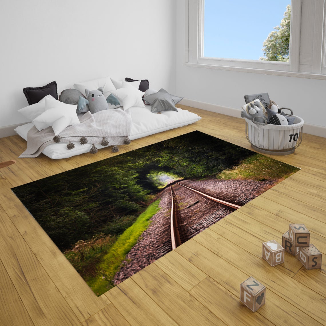 Nostalgic Train Rug Decor Rug Designer Rug Forest Rug | Etsy