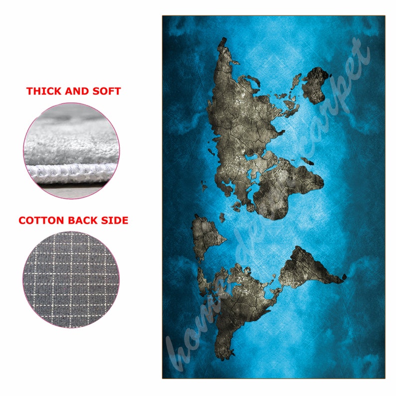 Large World Map Carpets Rug Bedroom Kids Baby Play Crawling | Etsy