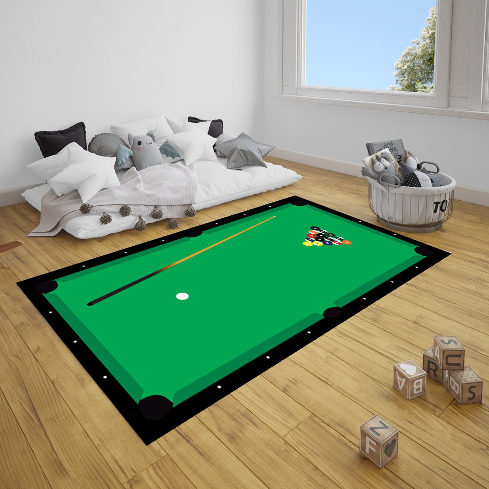 Billiards Decorative Floor Rug Billiards Fan Club Decor - Etsy