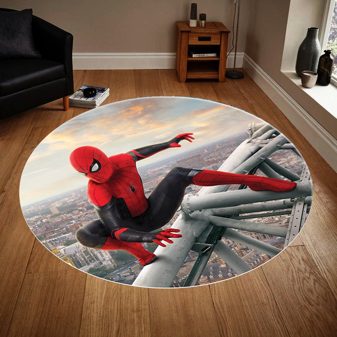 Spiderman, Spiderman Rug, Boys Room, Round Rug, Round Carpet, Spiderman ...