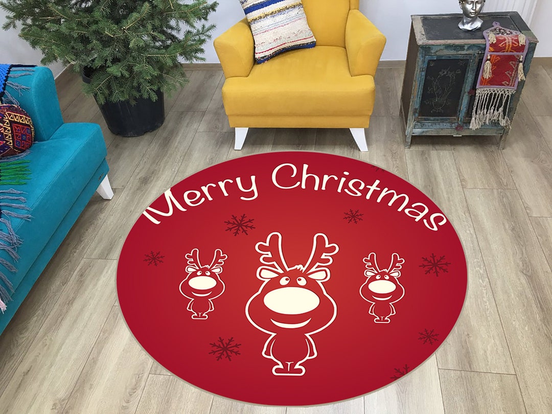 Merry Christmas, Christmas, Christmas Rug, Red Merry Christmas Rug ...