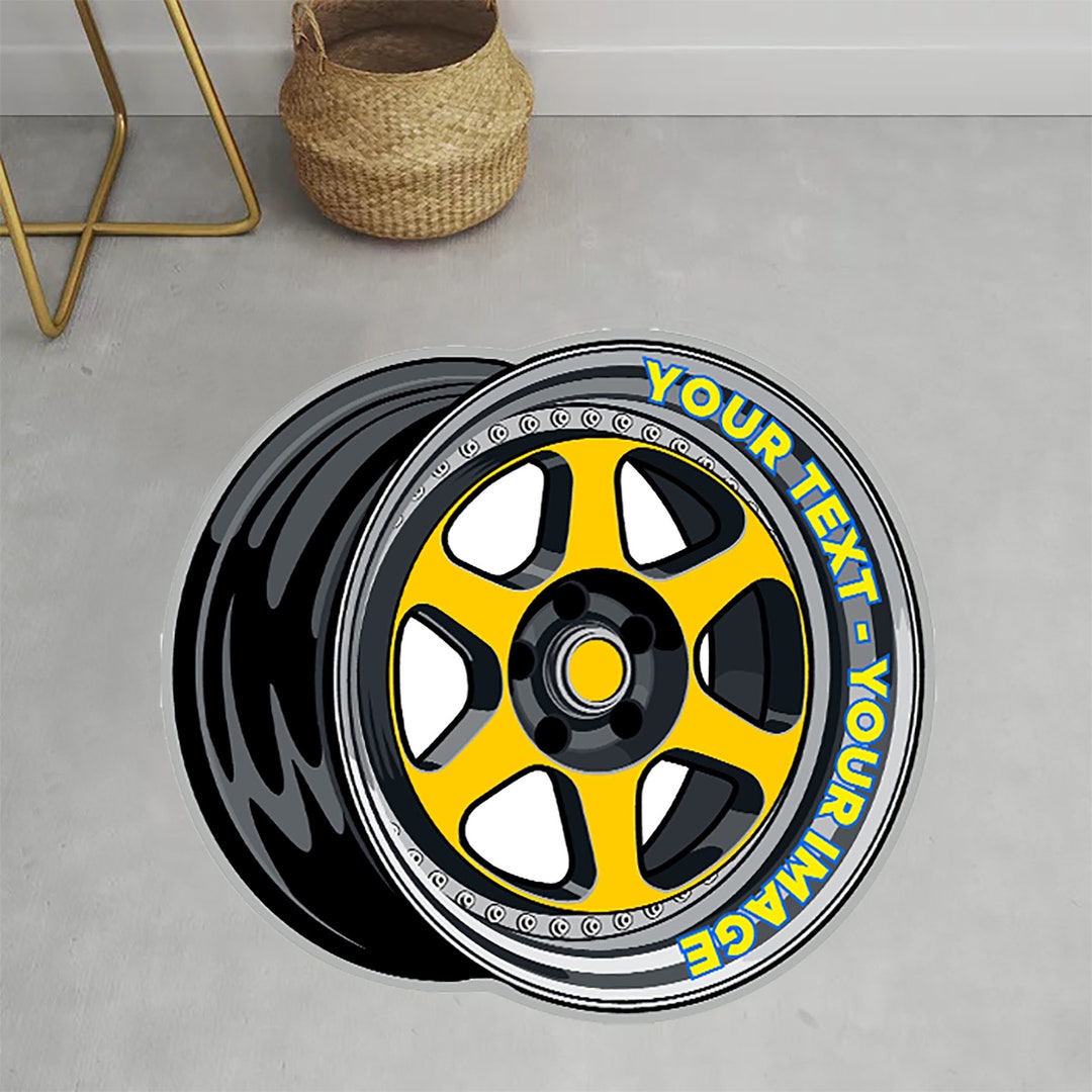 Your Image,personalized,car Rim Rug,boy Room Rug,shaped Carpet,themed ...