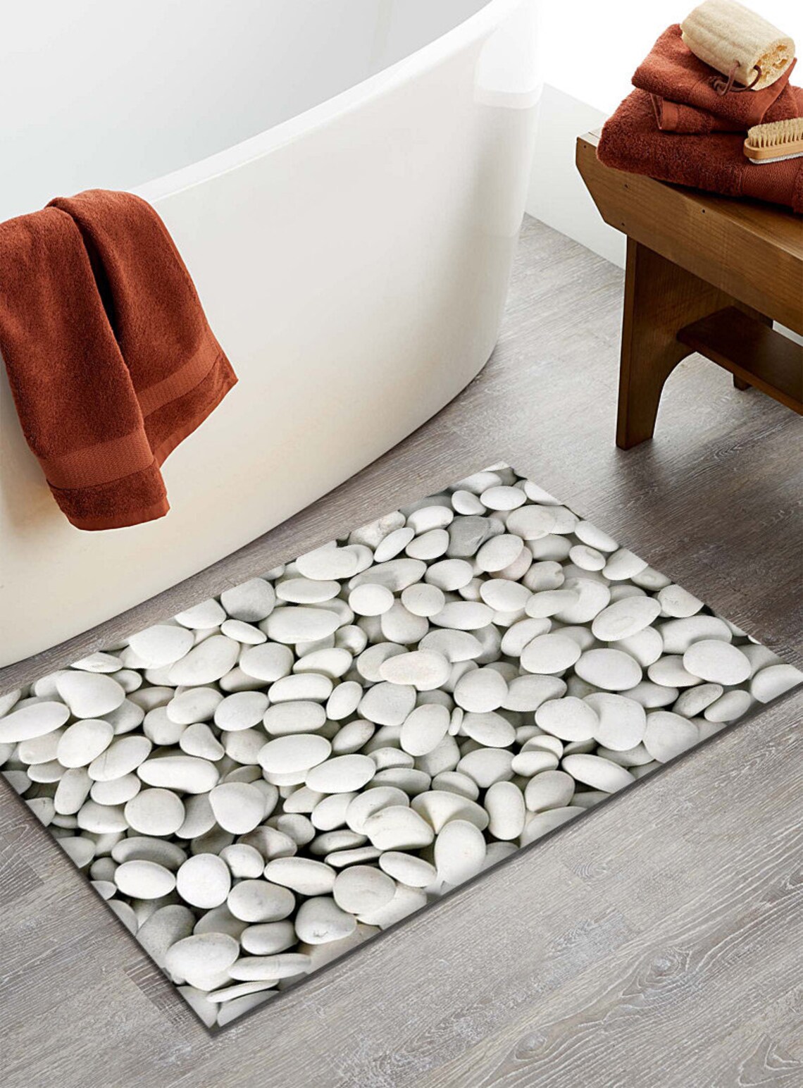 Pebble Patterned Mat Bathmat Bathroom Rug Soft Bath Mat | Etsy