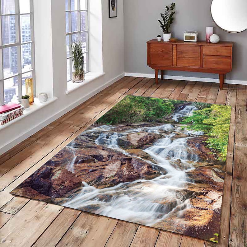 3D Waterfall Non-slip Rug: Modern Kitchen Floor Mat - Etsy