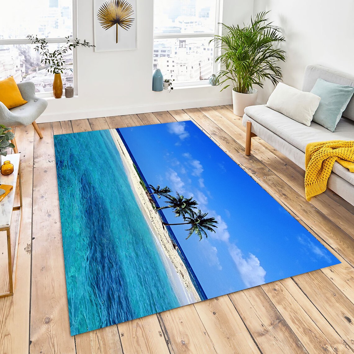 Fun at the Beach Coastal Home Rug Indoor Area Rugs of My - Etsy