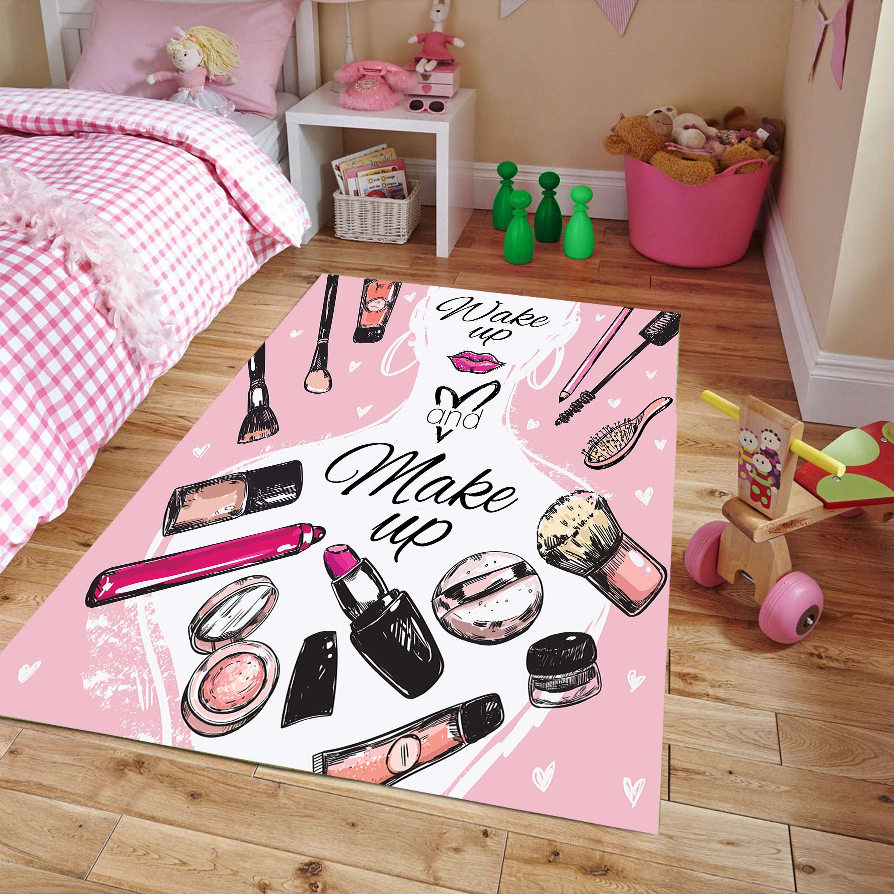 Little Girl Making Up Bed