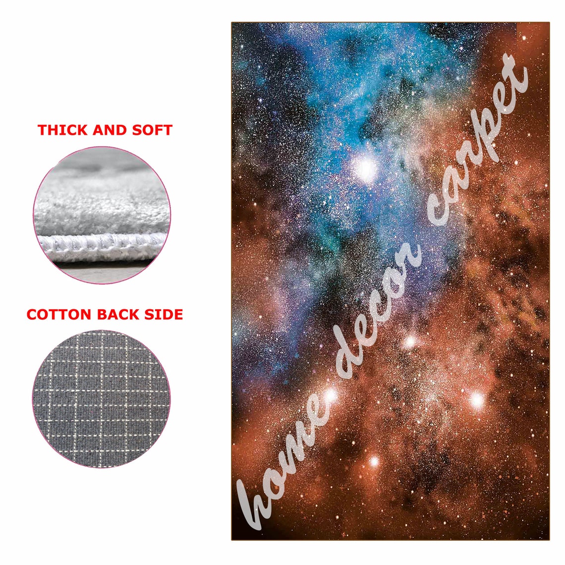 3D Galaxy Space Rugscarpets for Hallway Living Room Rug | Etsy