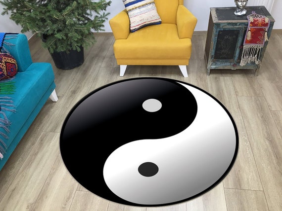 Yin Yang Rug Black and White Yingyang Decor Rug Spiritual | Etsy