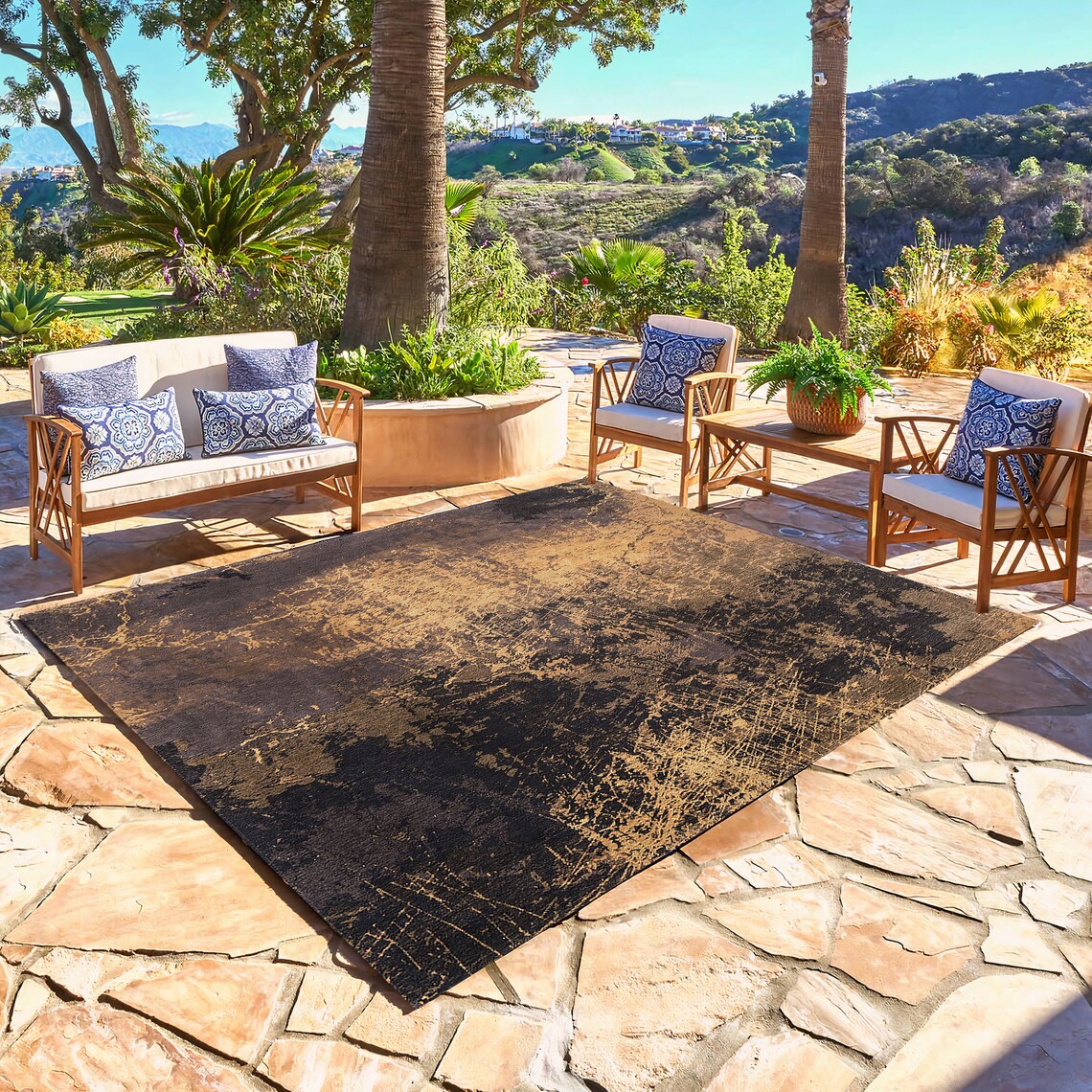 Outdoor Rug,abstract Rug,outdoor Patio Rug,classic Rug,garden Decor ...