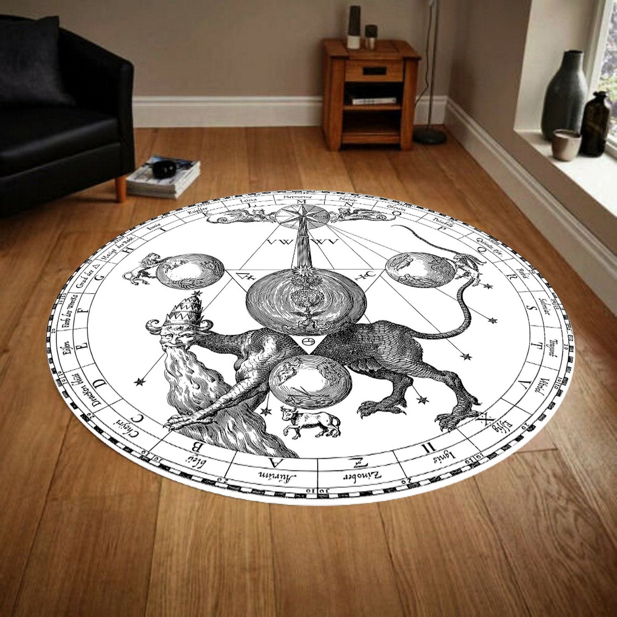 Zodiac Round Rug Rug Round Rug Round Carpet Zodiac Pattern | Etsy Australia