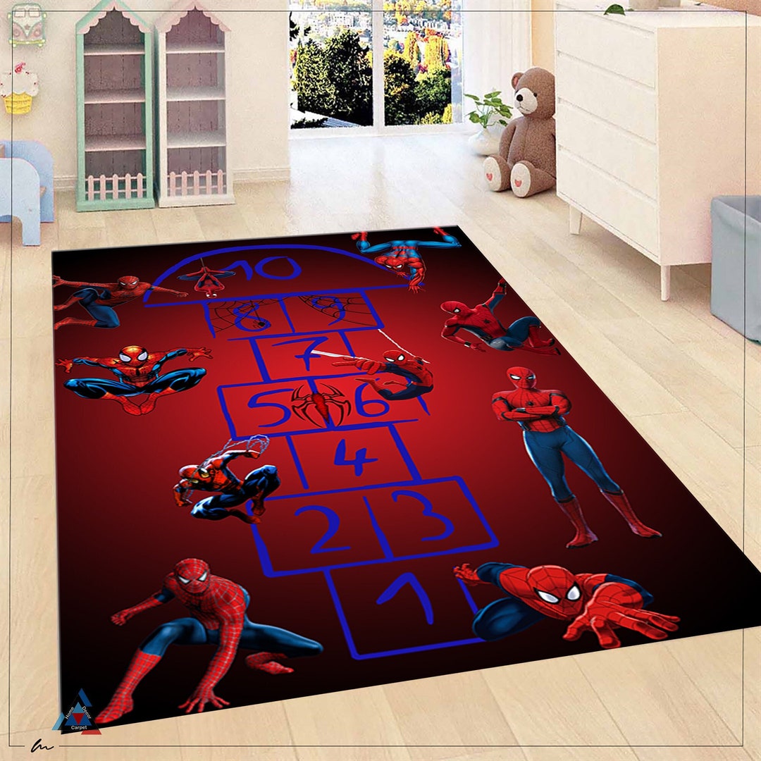 Spiderman Carpet,spiderman Patterned,personalized Gift,boy Room Wall ...