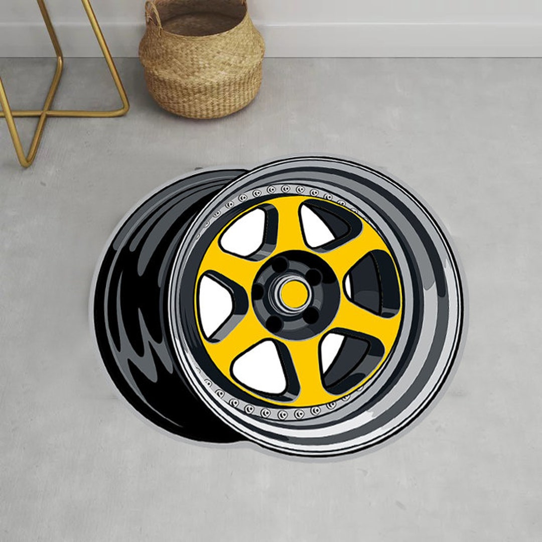 Car Rim Rug,boy Room Rug,shaped Carpet,themed Rug,round Carpet,living ...