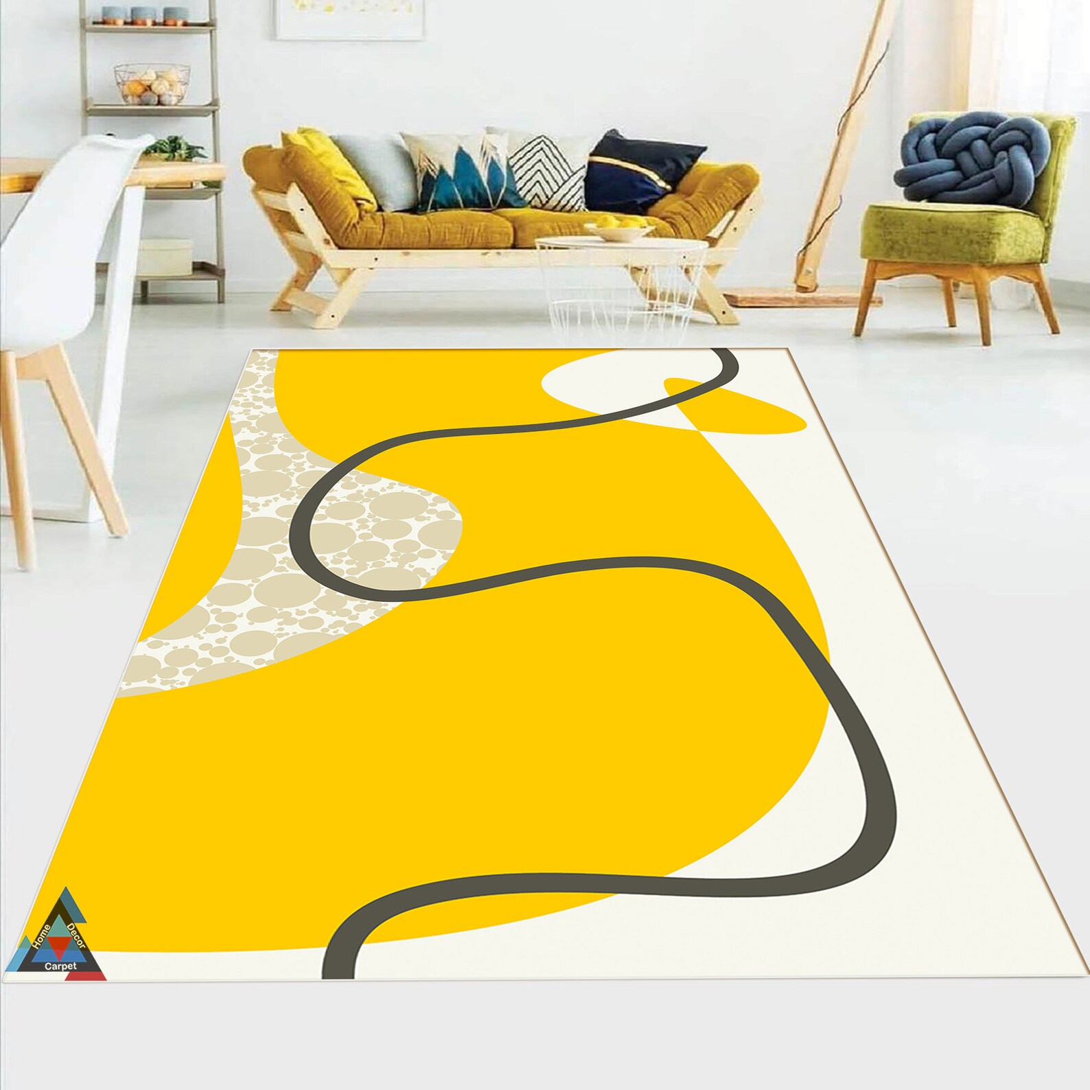 Abstract Design Rug, Minimal Line Drawing Art, Abstract Hand Draw ...