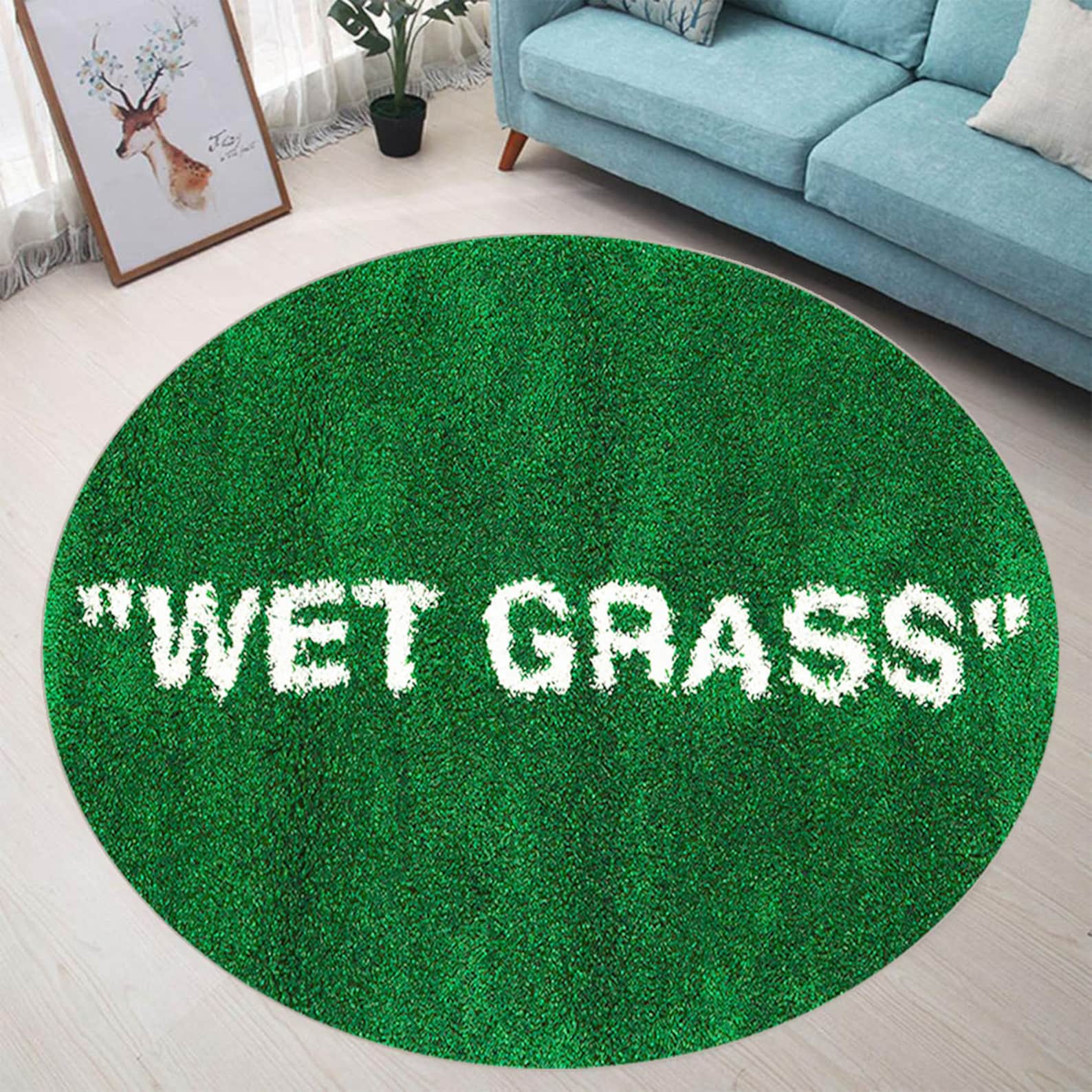 Wet Grass Weet Grass Round Rug Patterned Rug Wet Grass Rug - Etsy