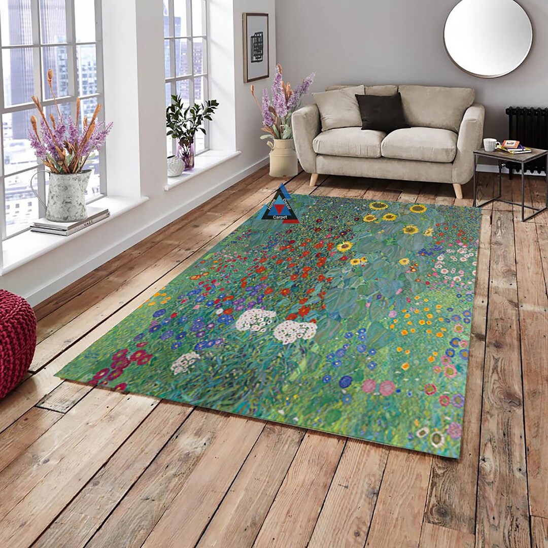 Guslav Klimt Rug, Garden Rug, Flower Rug,area Rug, Home Decor Carpet ...