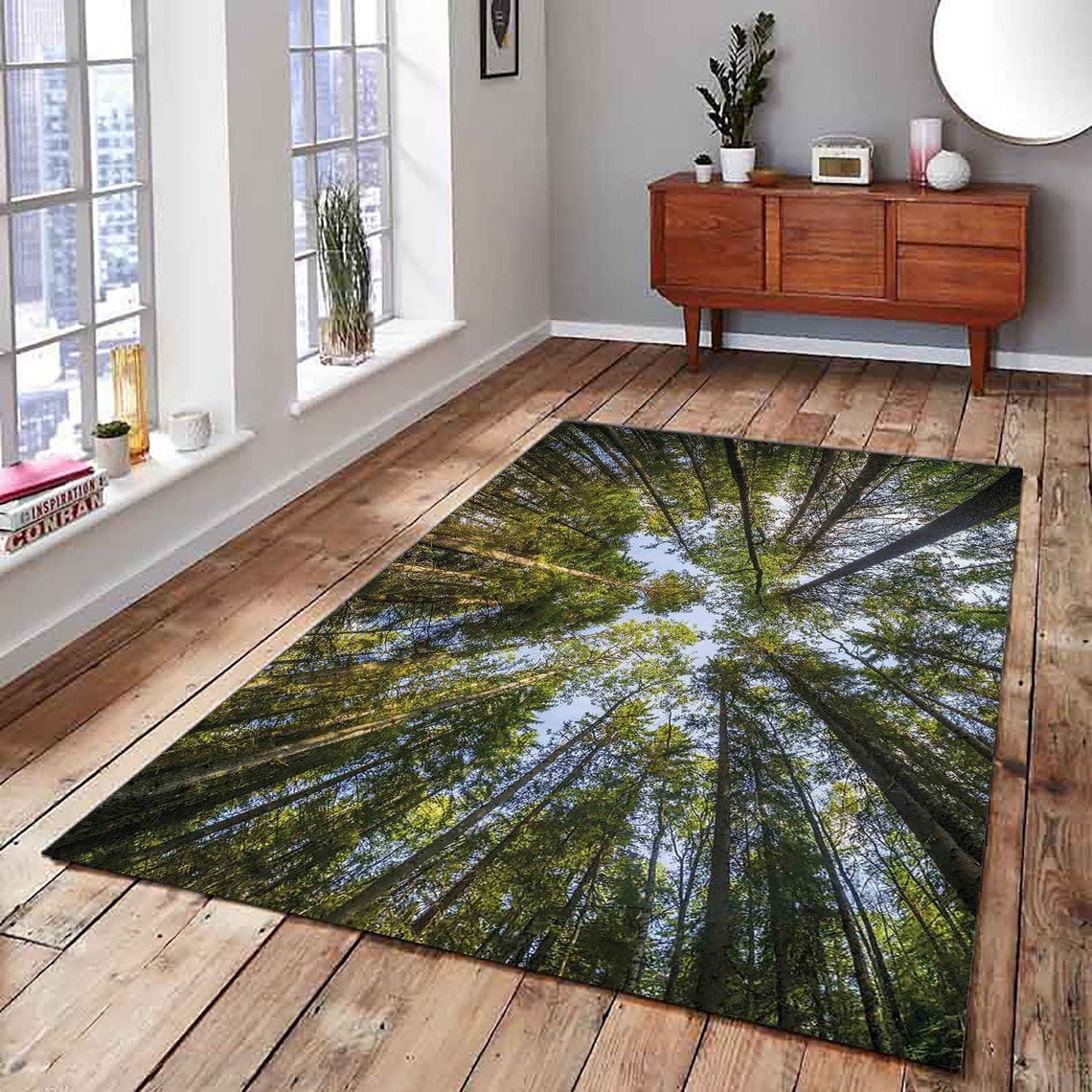 Forest Rug Area Rug Arts and Crafts Movement Rug Woodland | Etsy