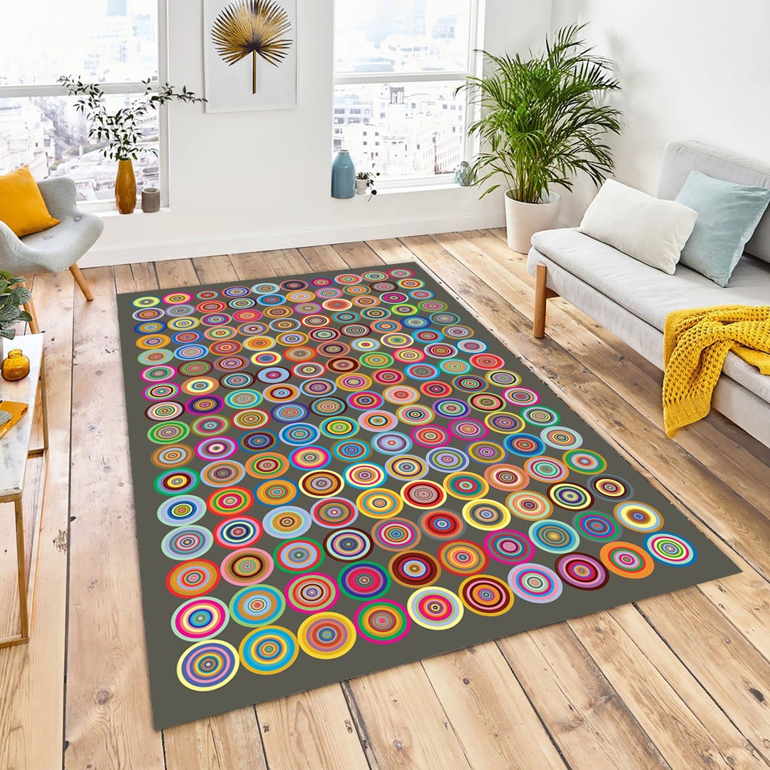 Circle Round Rug, Non Slip Rug, Thick, the Record Patterned Rug ...