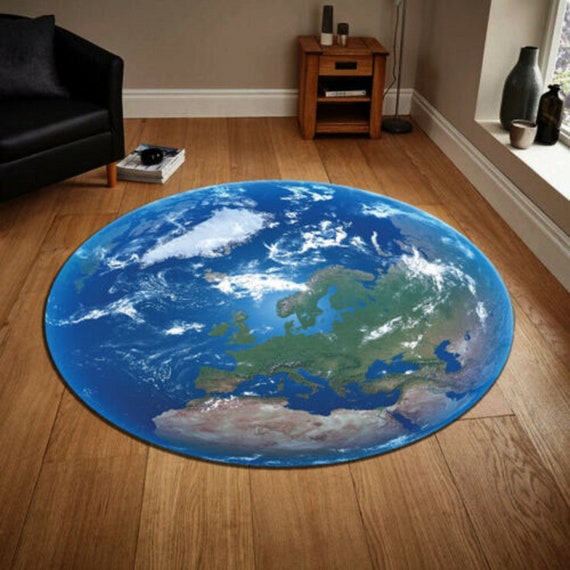 World Earth Space Round Rug Round World Rug Round Rug - Etsy