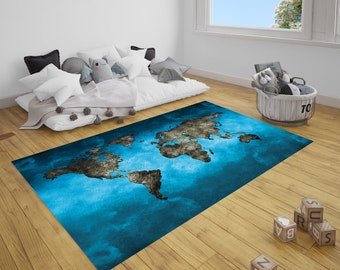 Large World Map Rug - Etsy