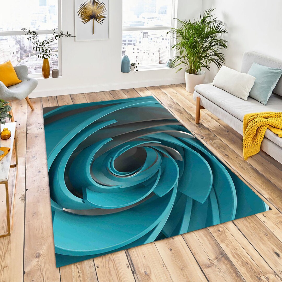 Checker Vortex Area Rug, Optical Illusion, Housewarming Gift ...