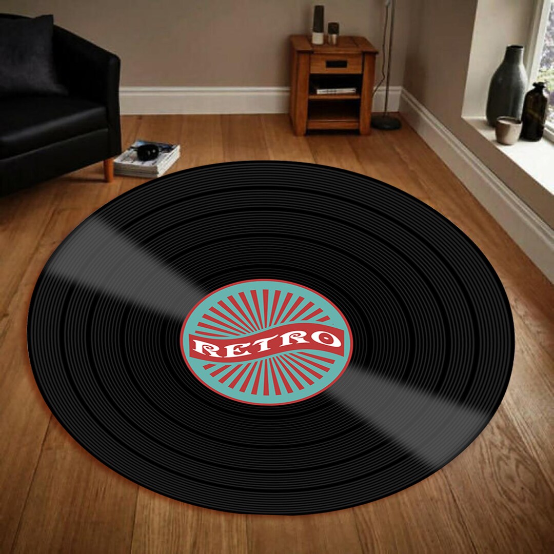 Record, Round Rug, Classic Rug, Retro Personalized Record Rug, Birthday ...