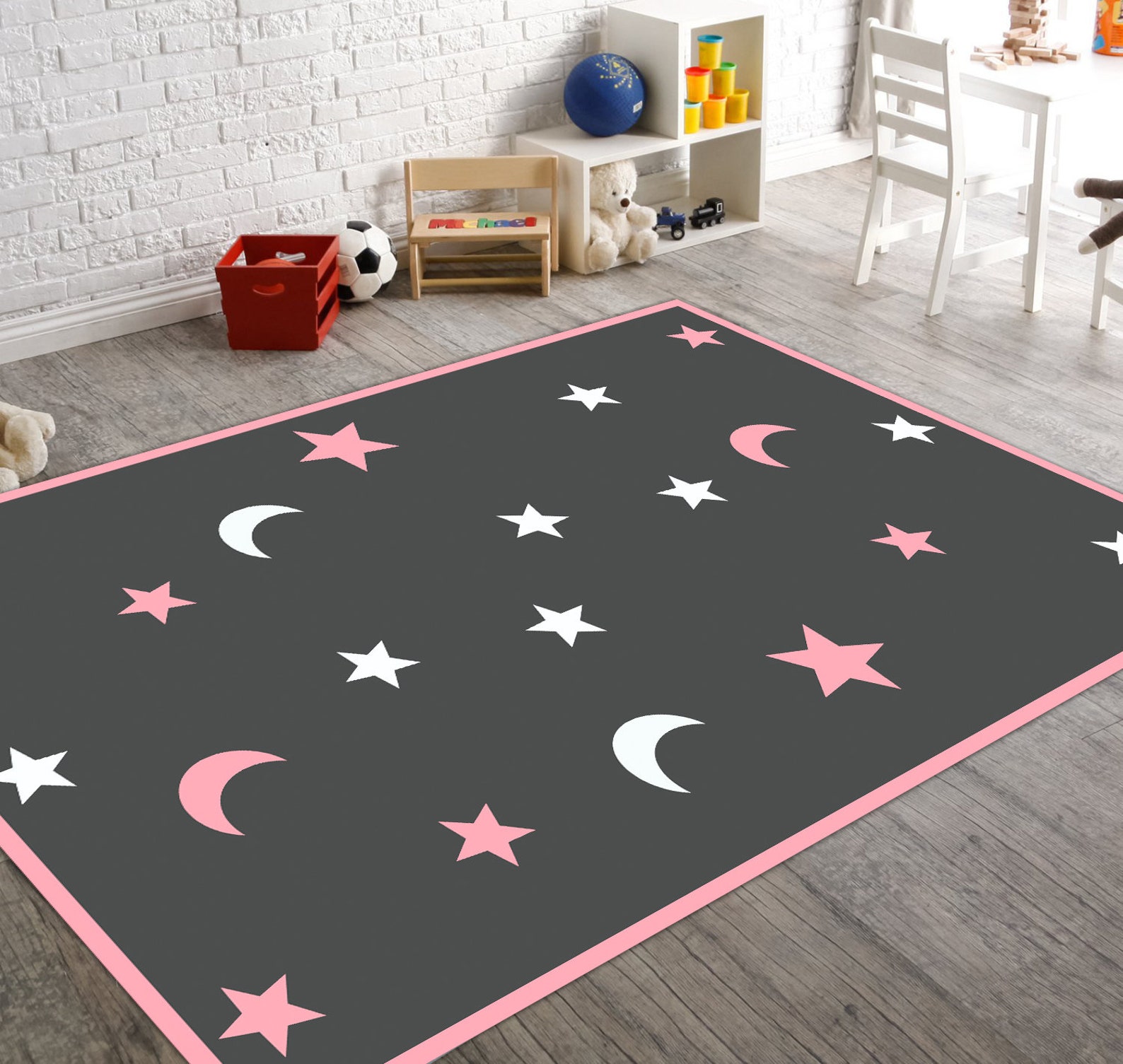 Moon Star Patterned Rug Moon & Stars Rug Decorative Rug - Etsy