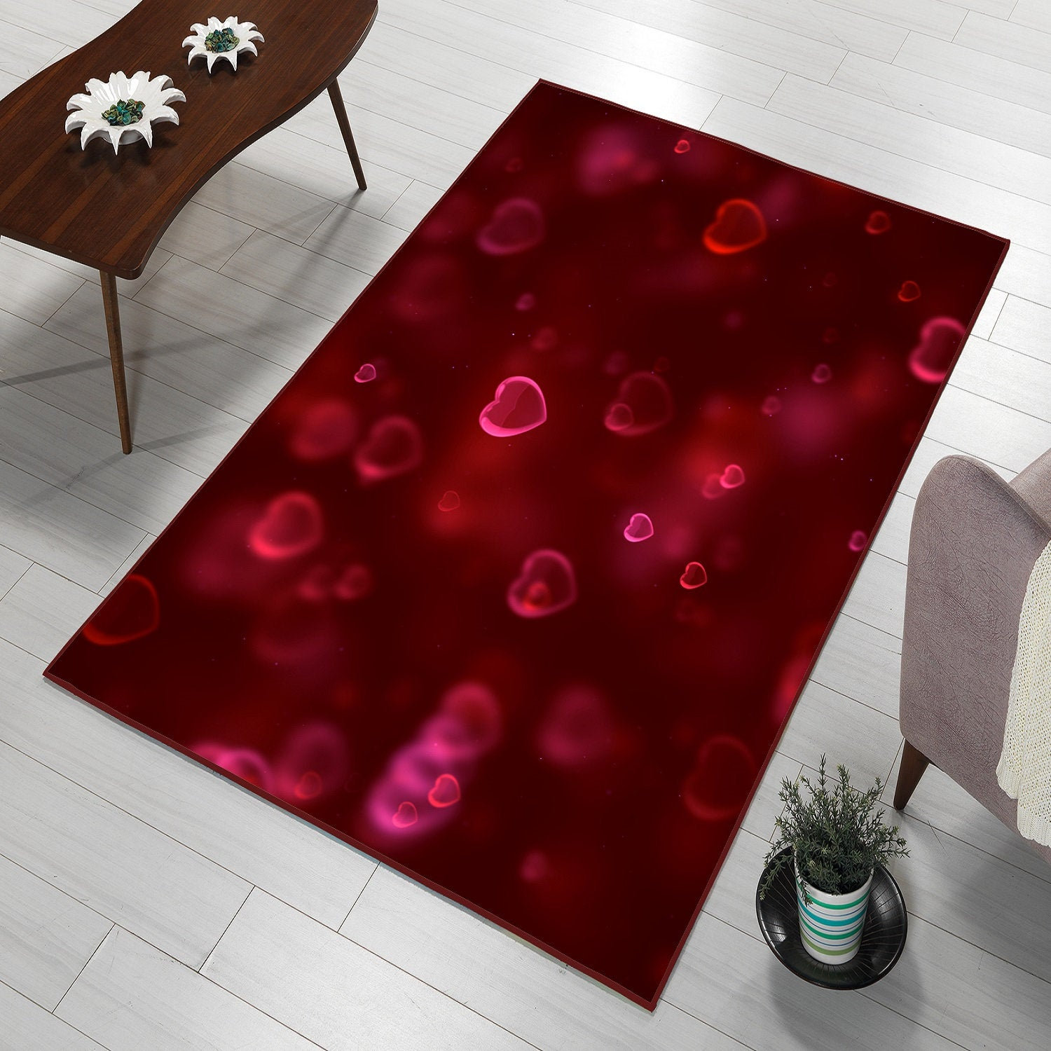 Red Patterned Rug Carpets For Home Living Room Rug Bedroom | Etsy