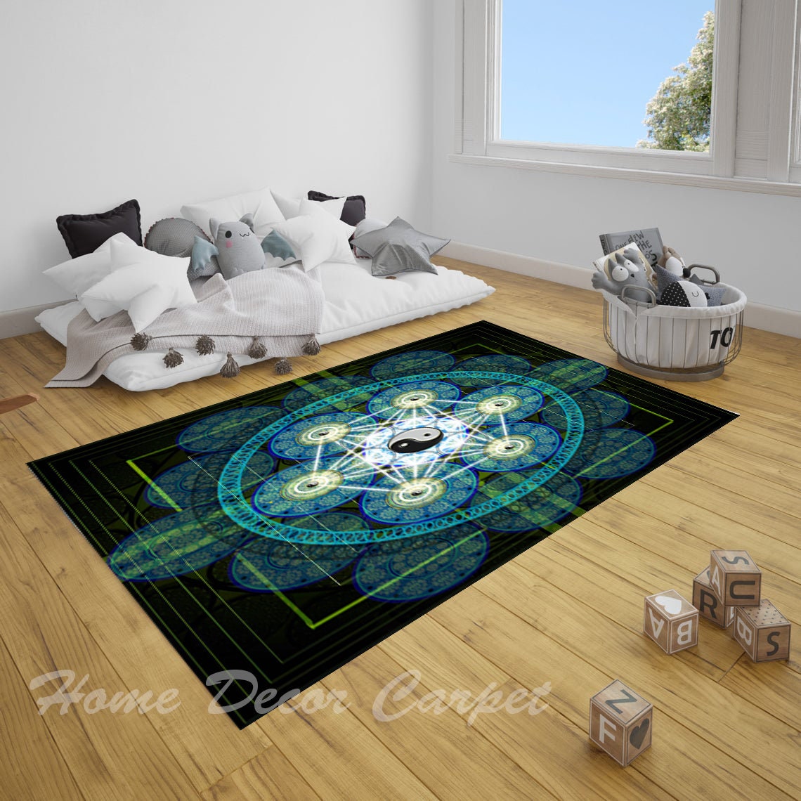 Sacred Geometry Rugs Abstract Rug for Bedroom Rug for - Etsy