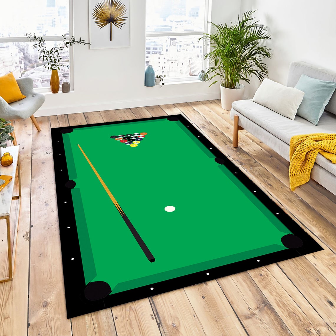 Billiards Decorative Floor Rug Billiards Fan Club Decor - Etsy