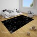 Line Art, Abstract Art, Black and White Rug, Area Rug, for Bedroom ...