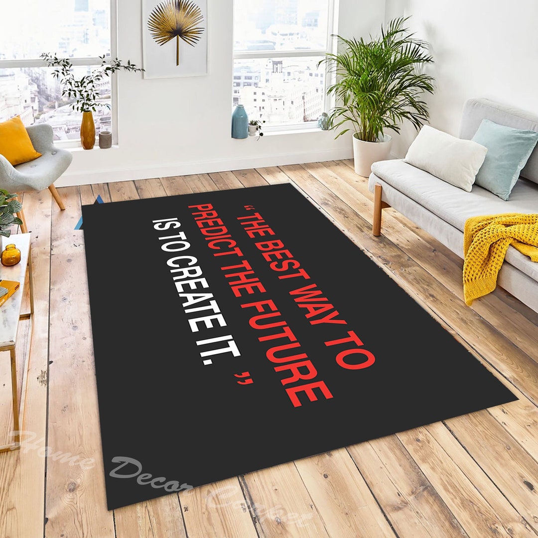 Black Background Text Overlay, Quote Rug, Peter F. Drucker, Text ...