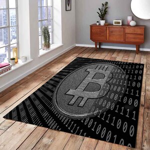 Bitcoin Area Rug Living Room Non-slip Carpet Floor Mat Bedroom Decor ...