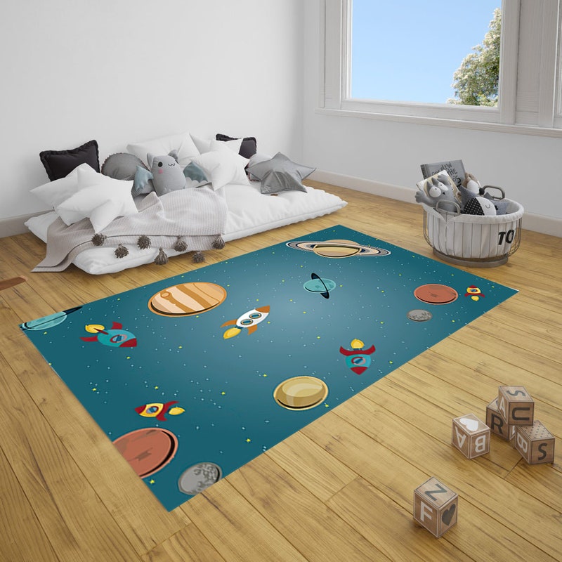 Solar System Space Rug - Etsy
