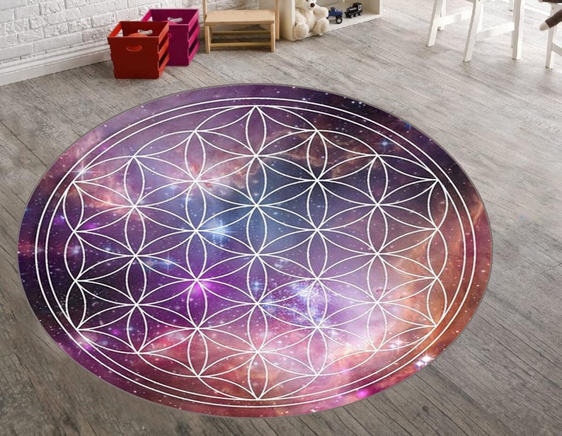 Flower of Life Rug: Sacred Geometry Spiritual Decor - Etsy