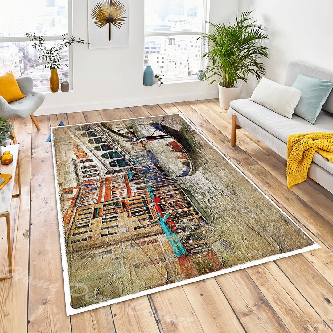Modern Decor Rug, 3D Venice Town, Floor Non Slip Rug, Room Mat Quality ...