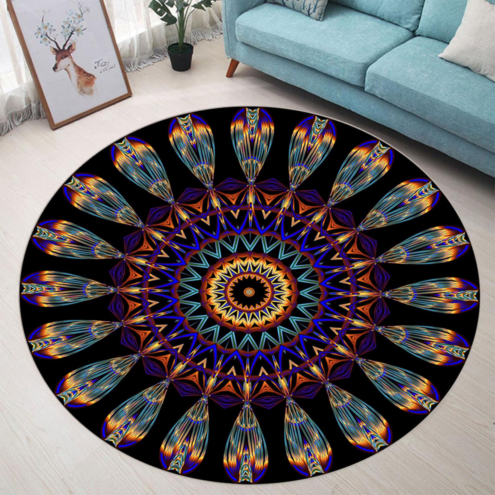 Mandala Mandala Rug Round Rug Round Carpet Mandala Pattern - Etsy UK